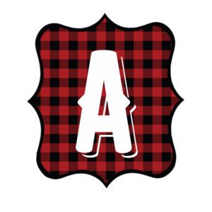 Buffalo Plaid Free Printable Banner Letters - Swanky Design Company