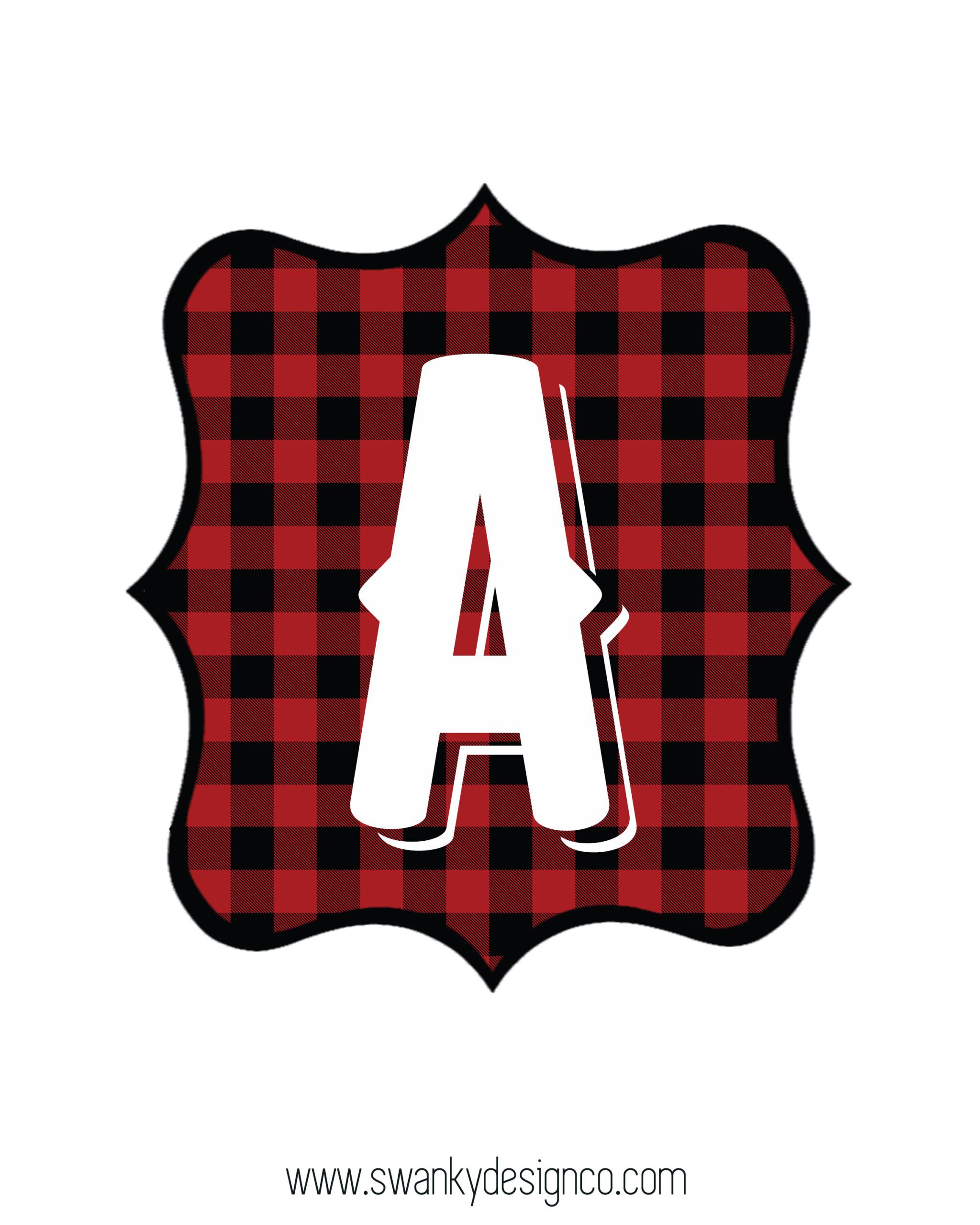 Plaid Christmas Letter A - Swanky Design Co.