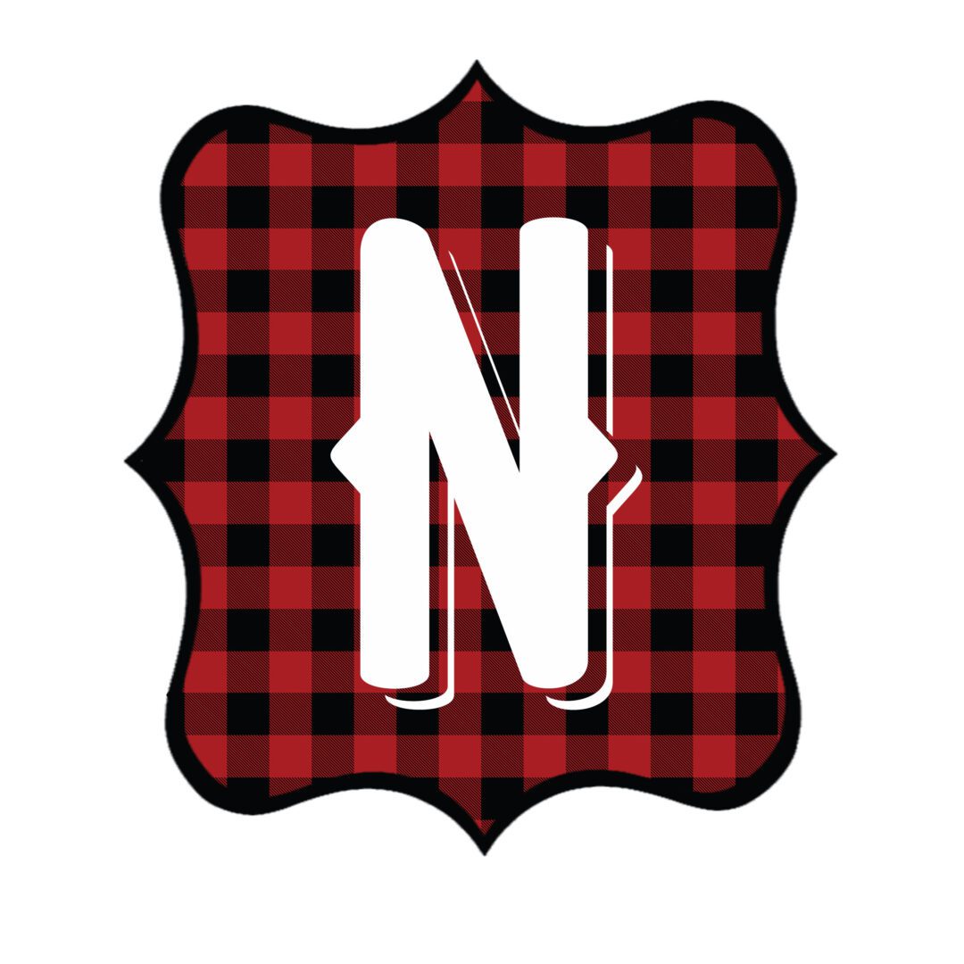 Buffalo Plaid Free Printable Banner Letters - Swanky Design Company