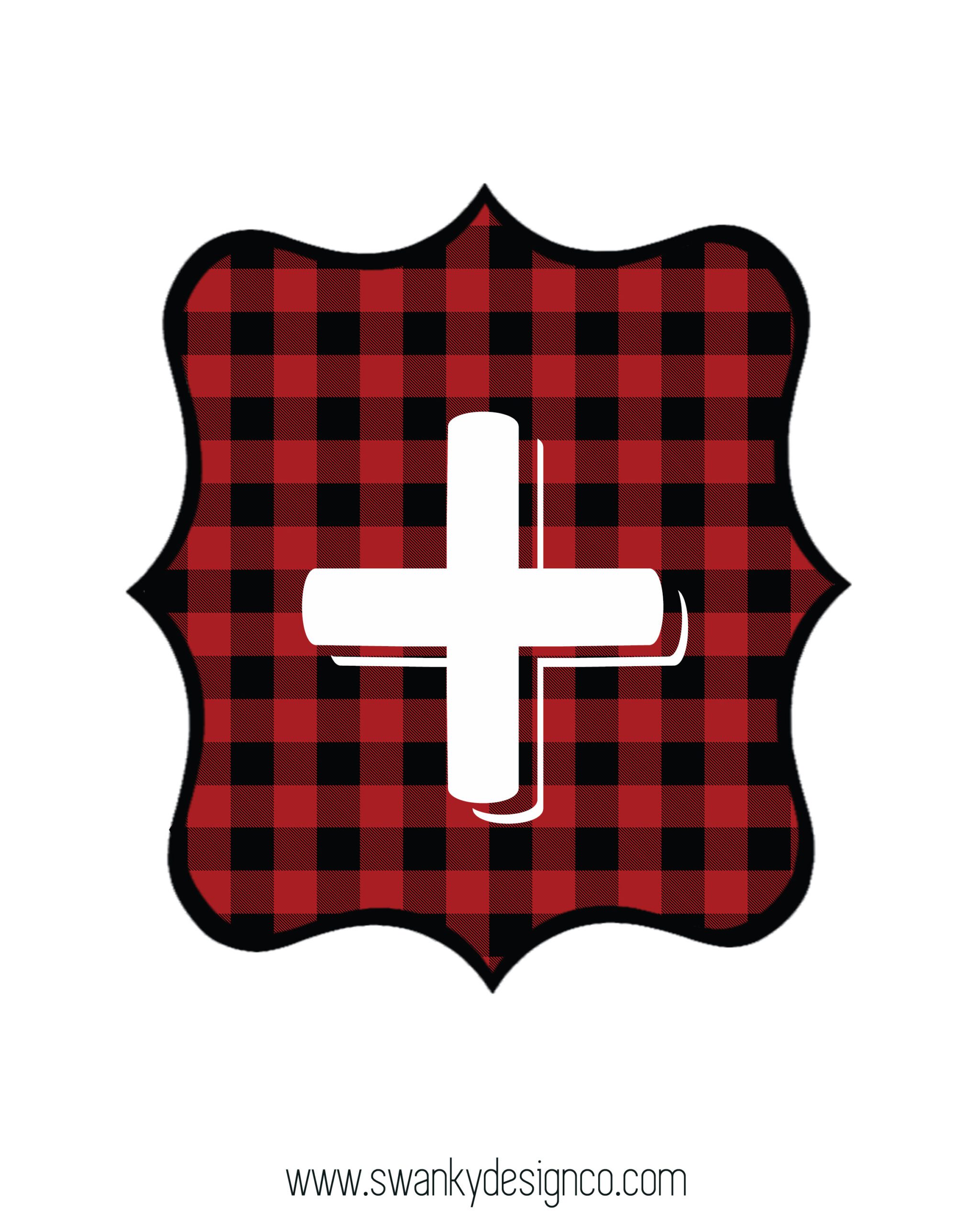 Plaid Christmas Plus Sign - Swanky Design Co.