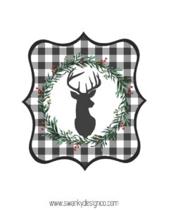 Buffalo Check Deer Head - Swanky Design Co.
