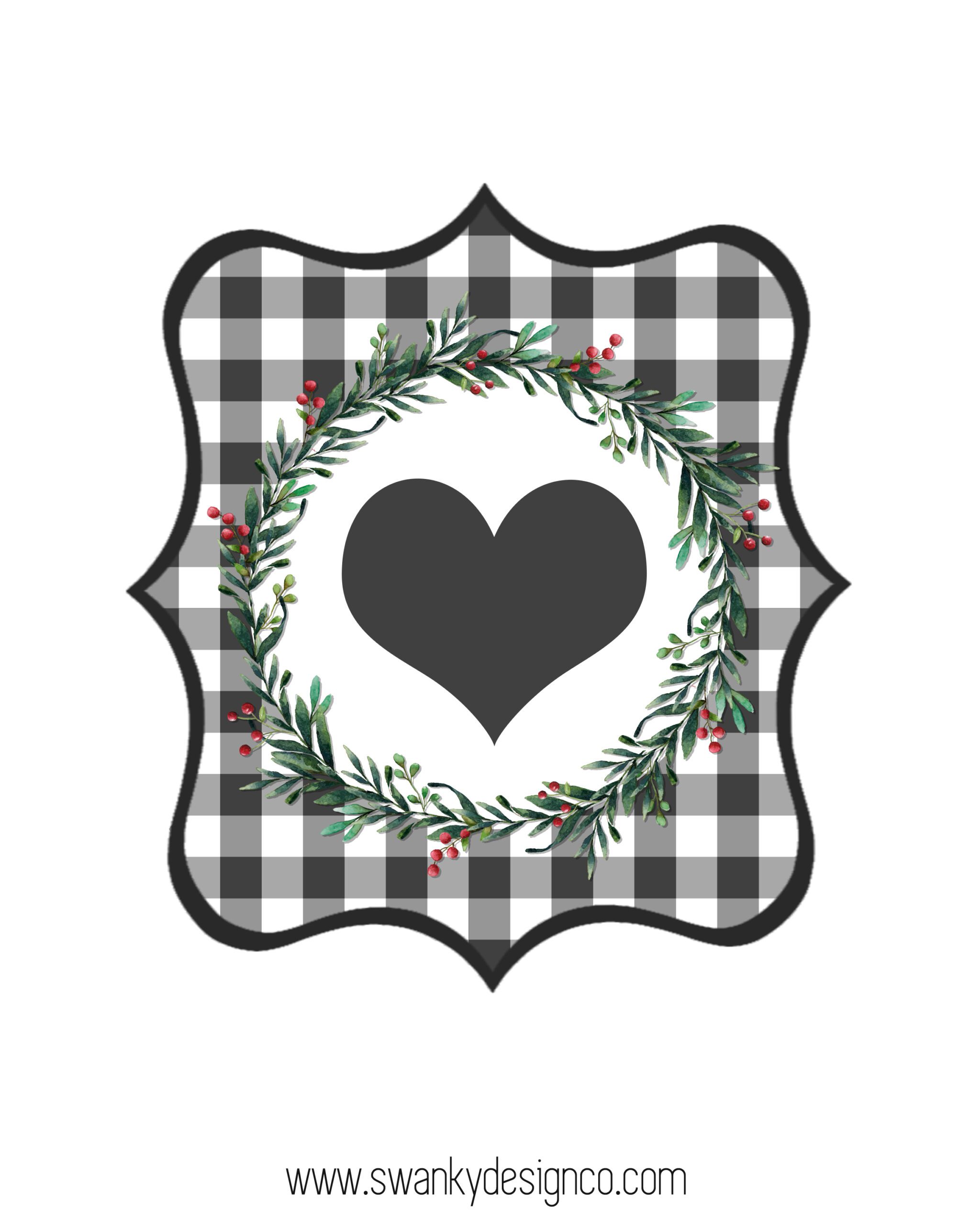 Buffalo Check Heart_Black - Swanky Design Co.