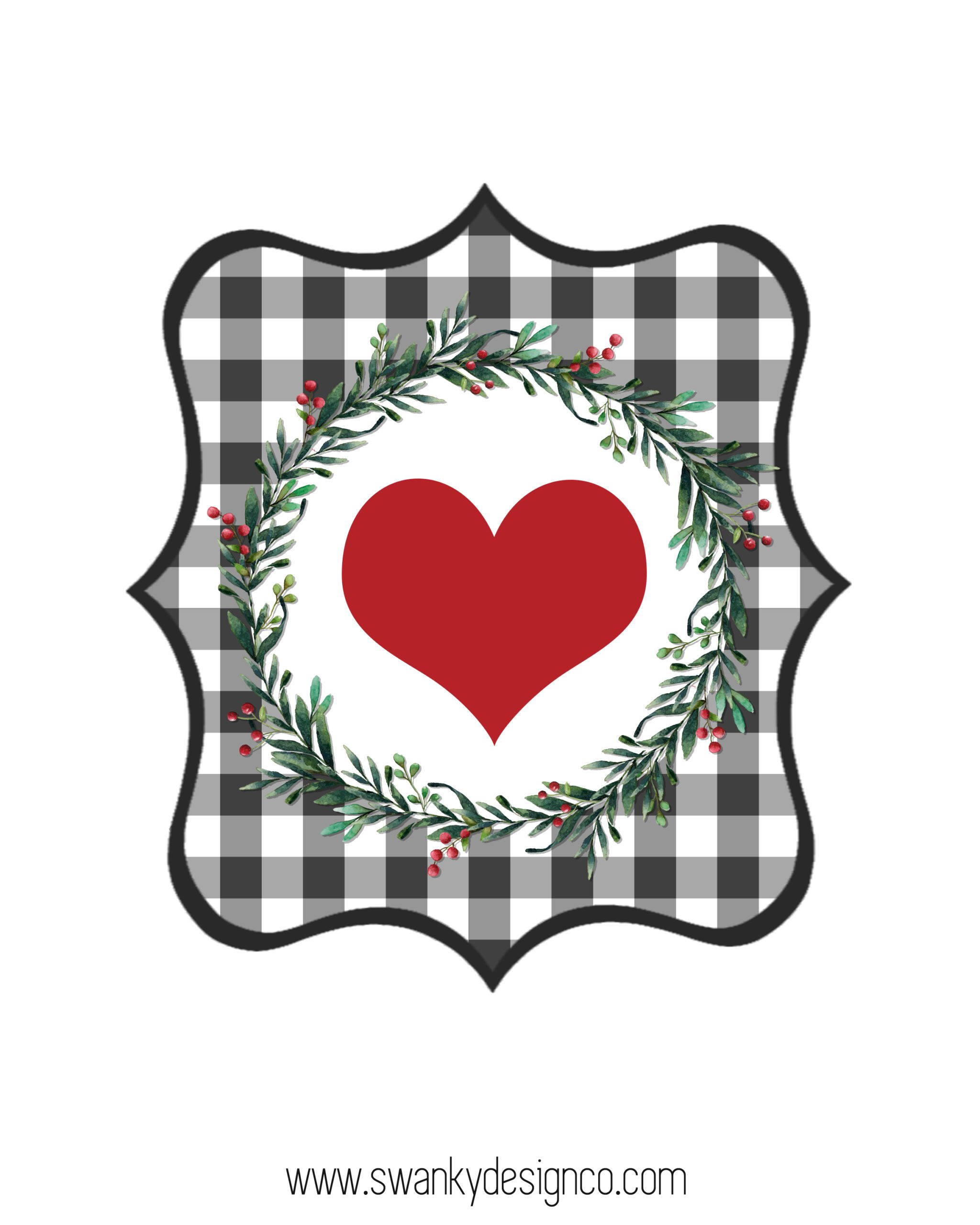 Buffalo Check Heart_Red - Swanky Design Co.
