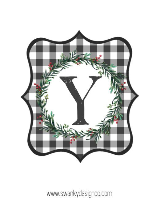 Buffalo Check Letter Y copy - Swanky Design Co.