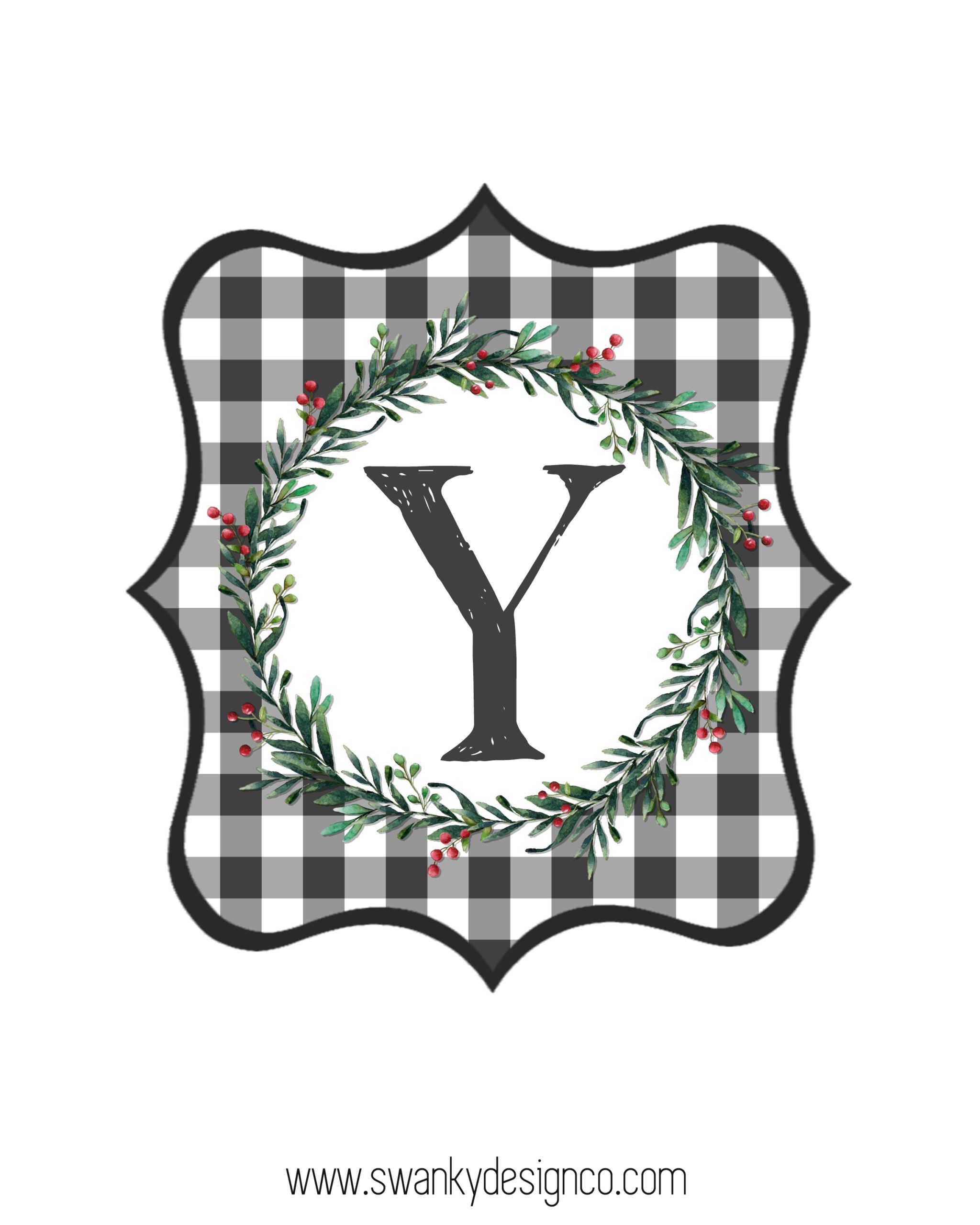 Buffalo Check Letter Y copy - Swanky Design Co.