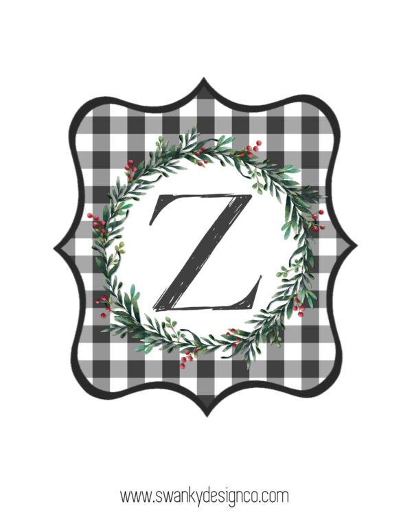 Buffalo Check Letter Z copy - Swanky Design Co.