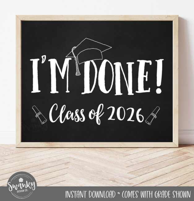Printable Senior Year Signs for the First and Last Day of School ...