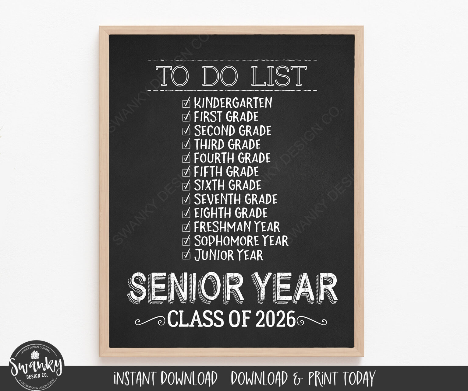 Printable Senior Year Signs for the First and Last Day of School ...