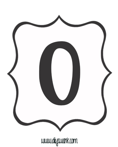 Number 0 Clipart Black And White